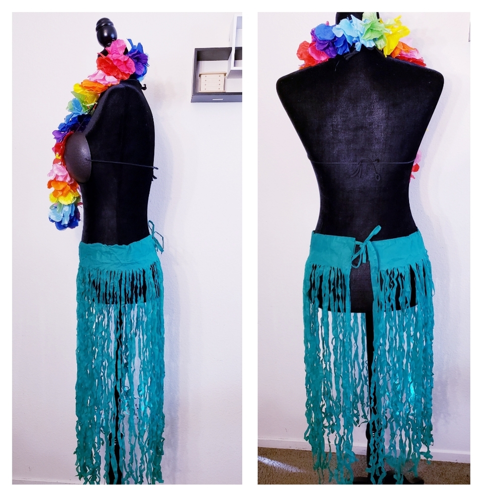 Hawaiian Hula Costume 4 Piece Set - Gem